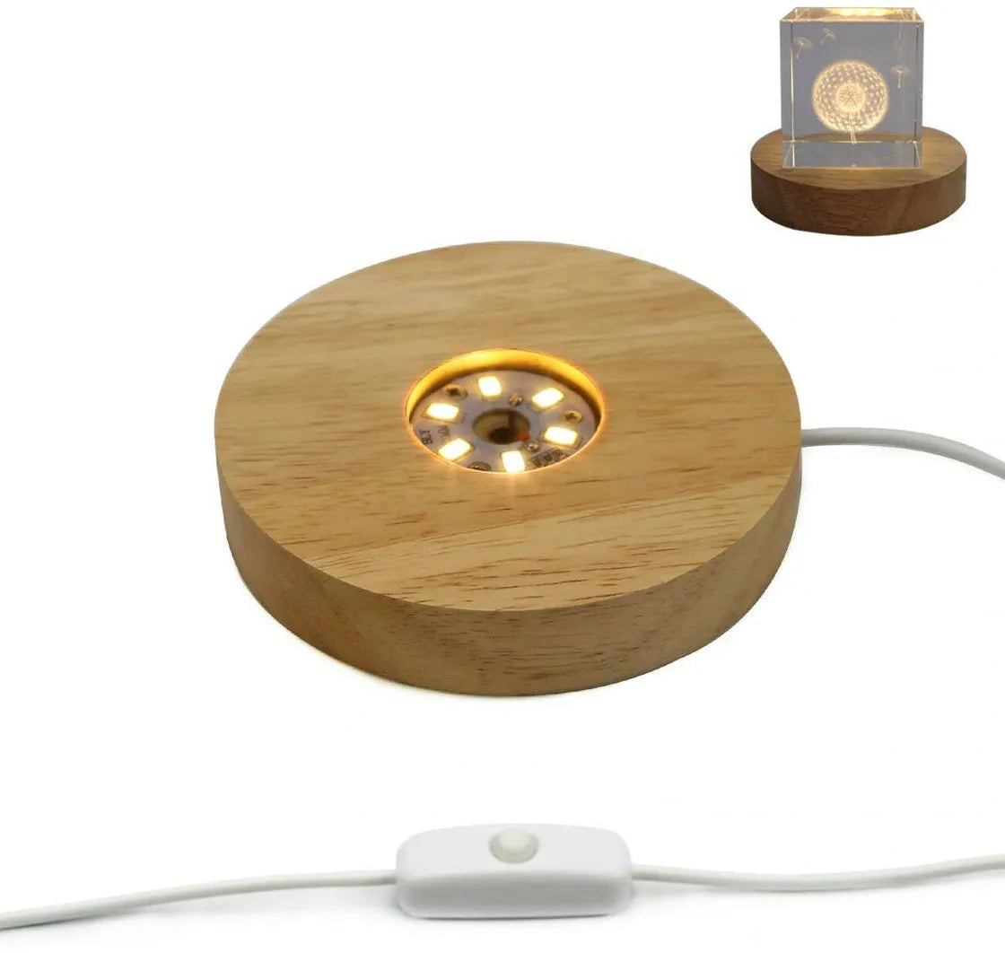 21. Wooden LED Base (Rounded) – The Moravian Crystal Company, Inc.
